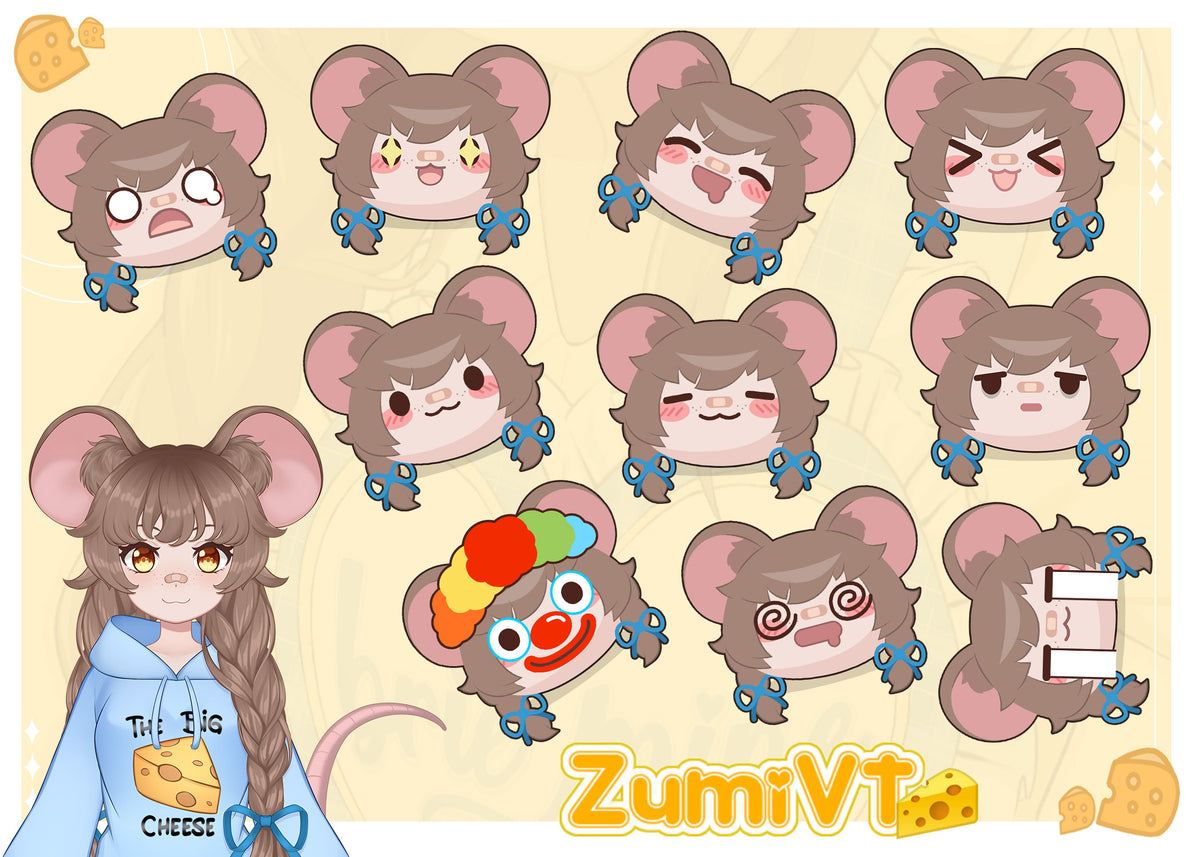 Zumi Emotes Sticker Sheet (ZumiVT) – Nerdy Bit