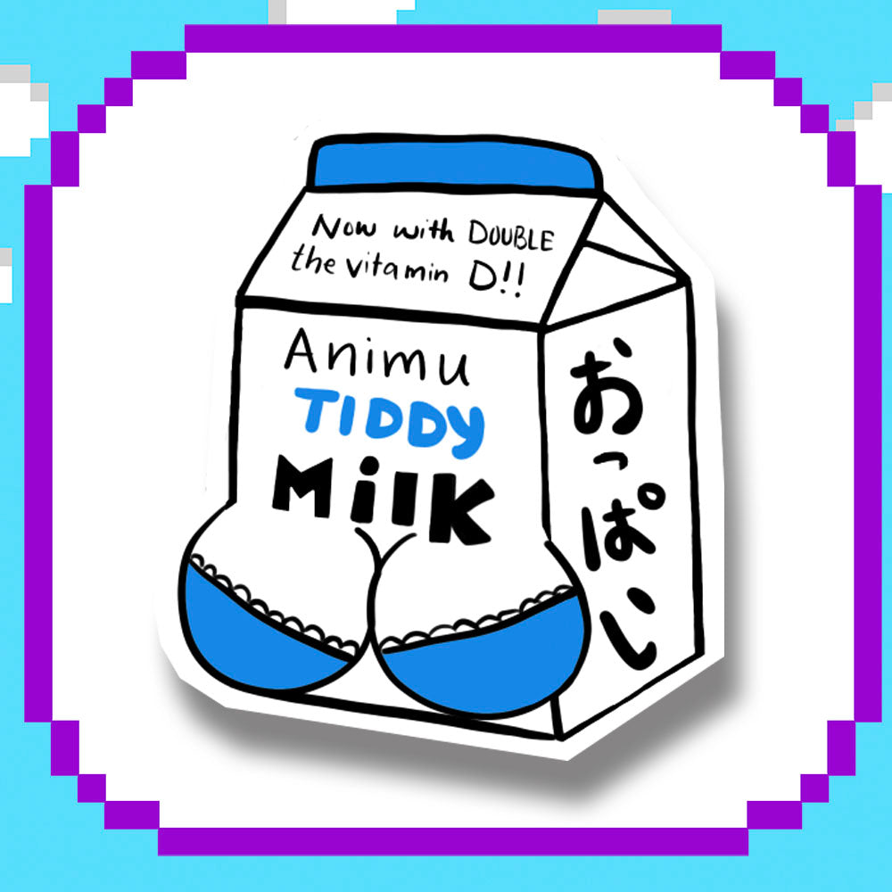 Animu Tiddy Milk Sticker – Nerdy Bit